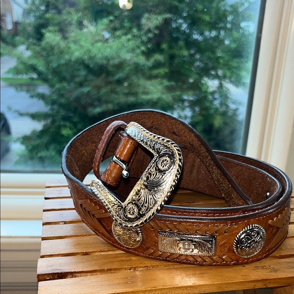 Accessories | Coastal Cowgirl Southwestern Brown Leather Belt With ...